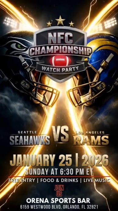 Copy of 2026 NFC Championship Game: Seahawks vs Rams Watch Party ...