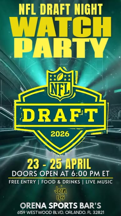 2026 NFL Draft Night Party Instagram Reel Video Template | PosterMyWall