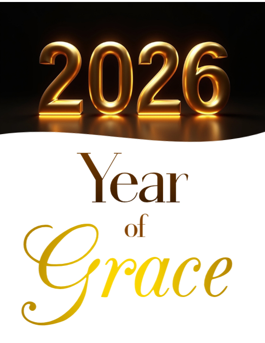 2026 Year of Grace Poster with Golden Text Faith Based Inspirational ...