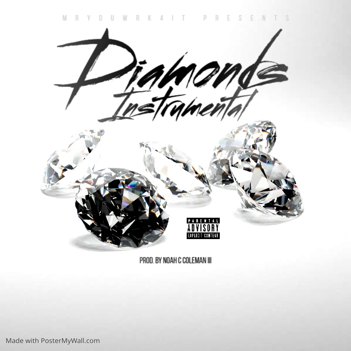 Copy of Diamonds White Silver Music CD Cover | PosterMyWall