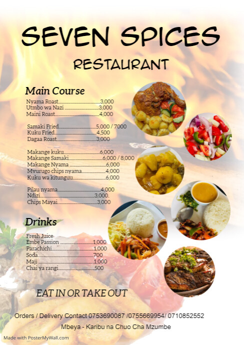 Barbecue Restaurant Menu | PosterMyWall