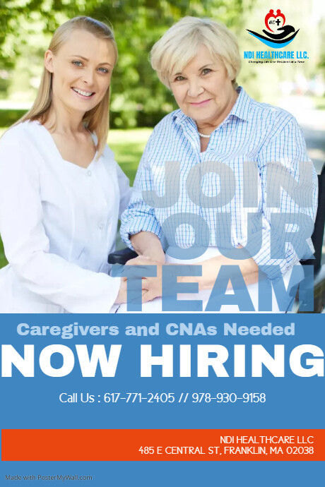 Copy of job hiring CNA caregiver Flyer Template | PosterMyWall