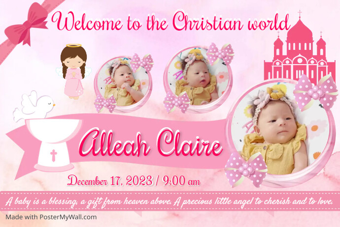 Baby Girl Baptism | PosterMyWall