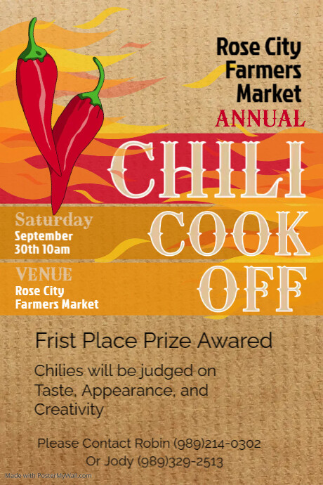 Yellow Annual Chili Cook Off Poster | PosterMyWall