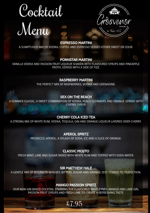 Copy of COCKTAIL MENU | PosterMyWall