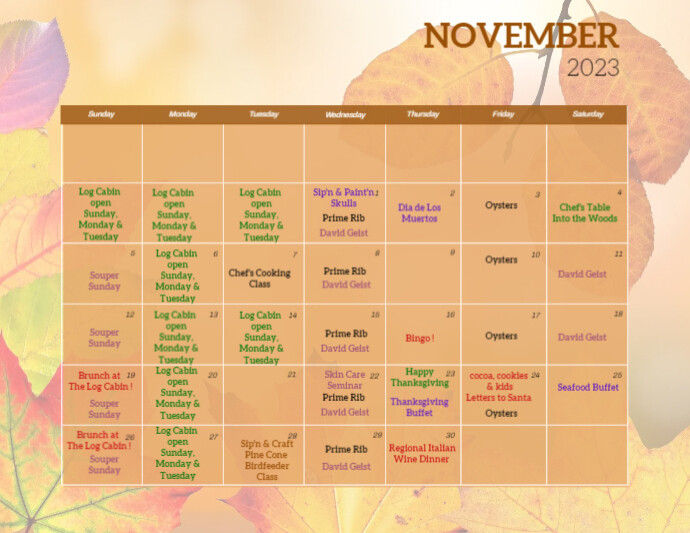 November 2020 Event Calendar Template | PosterMyWall
