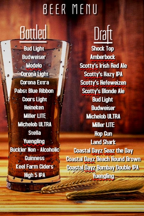 Copy of Beer menu table card a4 2 | PosterMyWall