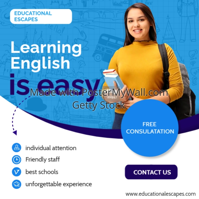 Learn english online instagram post english s | PosterMyWall