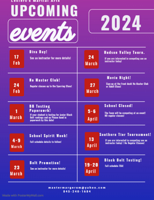 Calendar of Upcoming Events Schedule Flyer | PosterMyWall