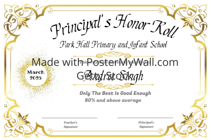Principal's Honor Roll 2023 | PosterMyWall