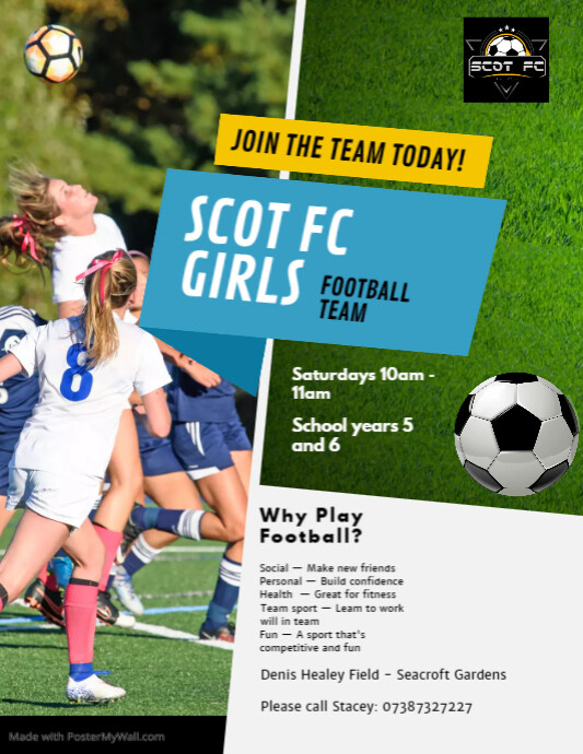 SCOT FC Girls Football Poster | PosterMyWall