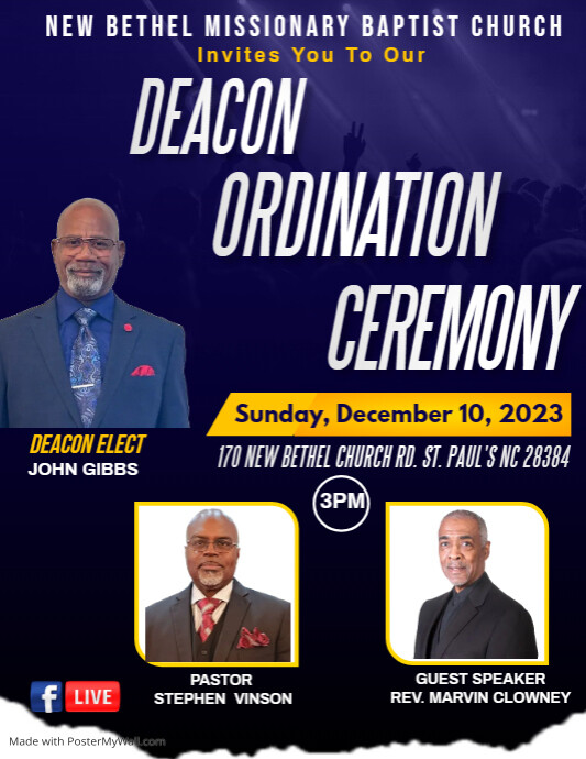 ORDINATION CEREMONY | PosterMyWall