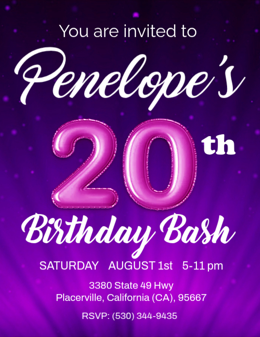 20th birthday Template | PosterMyWall