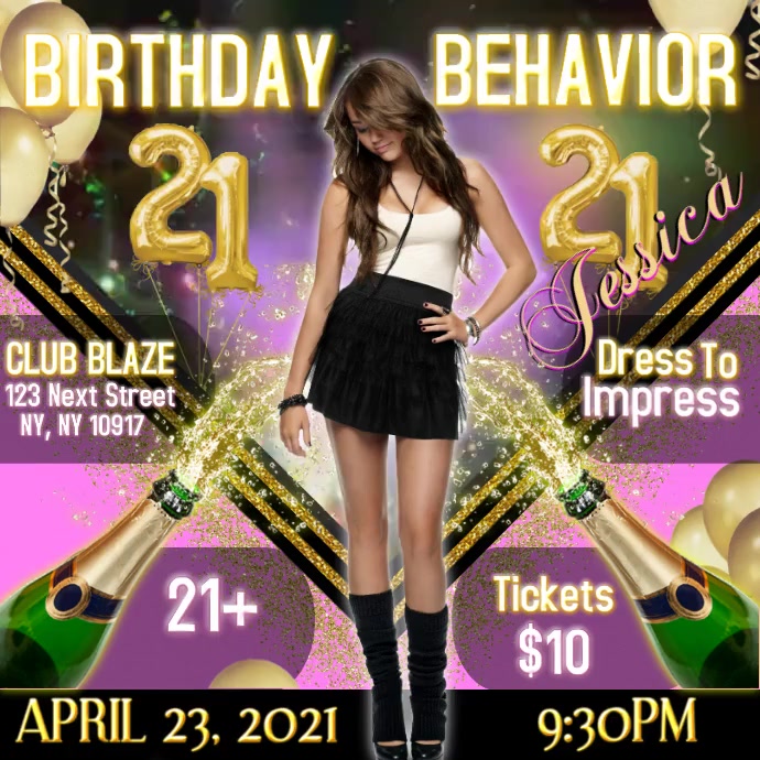 21 Birthday Template | PosterMyWall