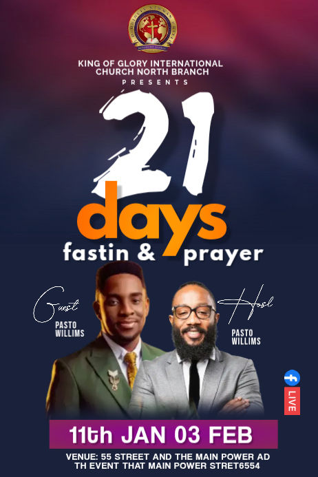 21 day fasting and prayer Template | PosterMyWall