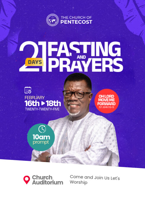 21 Days Fasting and Prayers Church Event | PosterMyWall