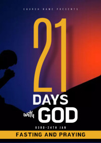 21 days of prayer and fasting poster Template | PosterMyWall