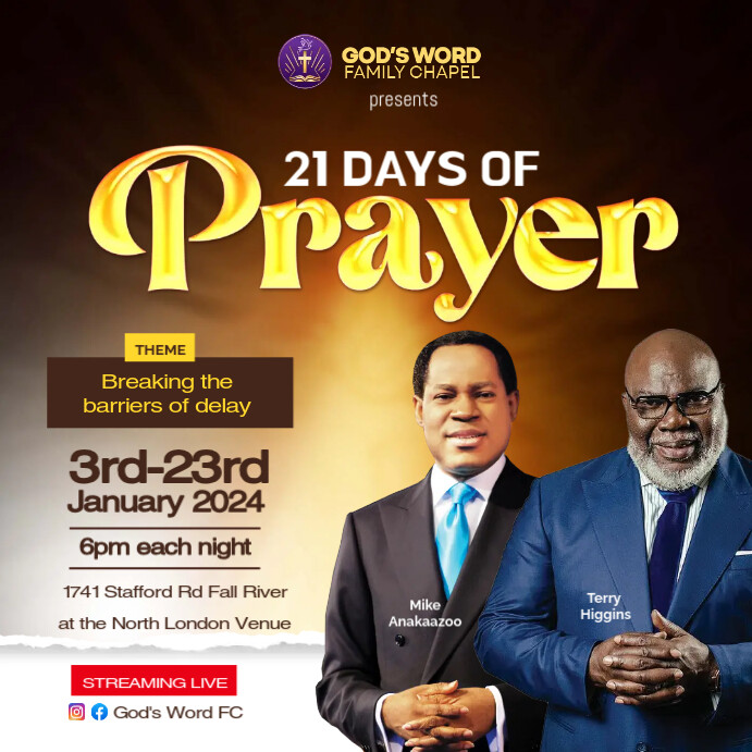 21 Days of Prayer Template | PosterMyWall