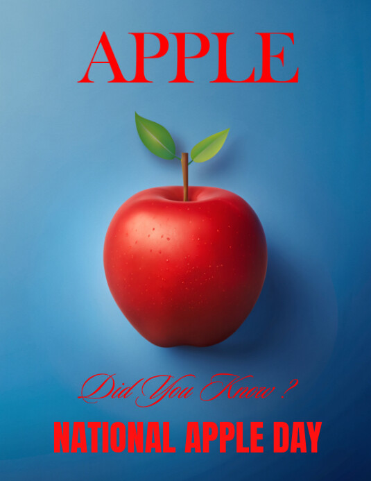 21 October National Apple Day Flyer (us Letter) Template | PosterMyWall