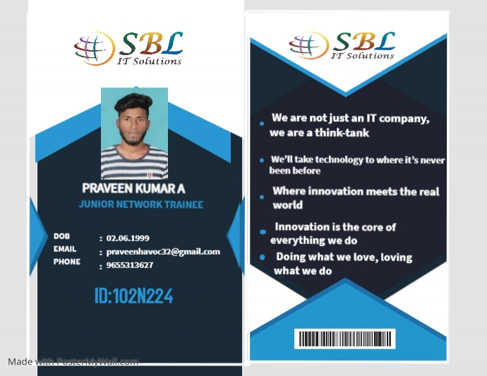 Copy of Copy of Copy of Company ID Design Template | PosterMyWall