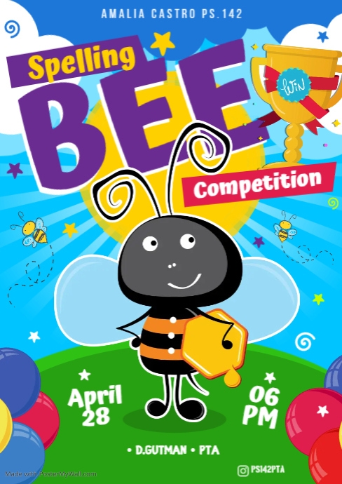 SPELLING BEE POSTER | PosterMyWall