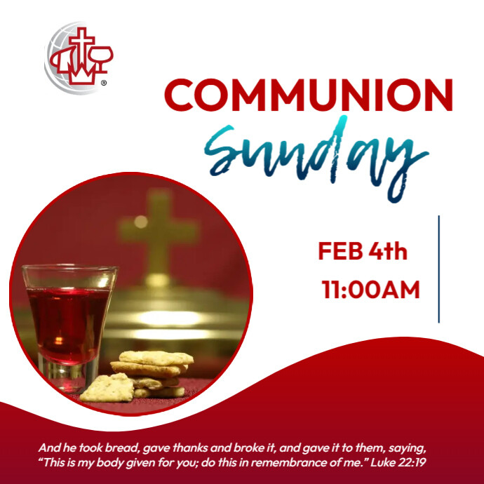 Communion Sunday Service poster | PosterMyWall