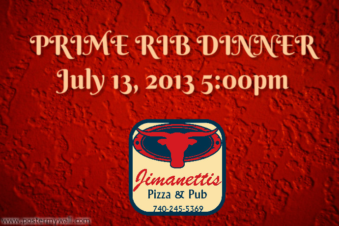 prime rib dinner | PosterMyWall