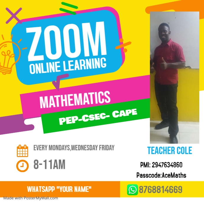 Copy of Zoom Online Classes Mathematic Poster | PosterMyWall