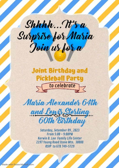 Pickleball birthday Invitation | PosterMyWall