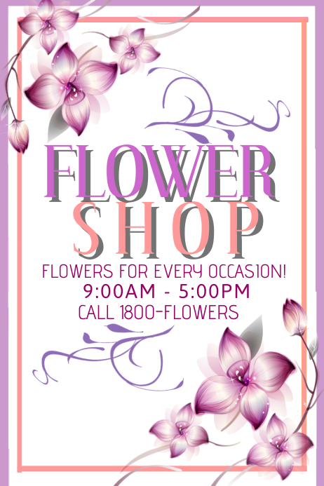 FLOWER SHOP Template | PosterMyWall