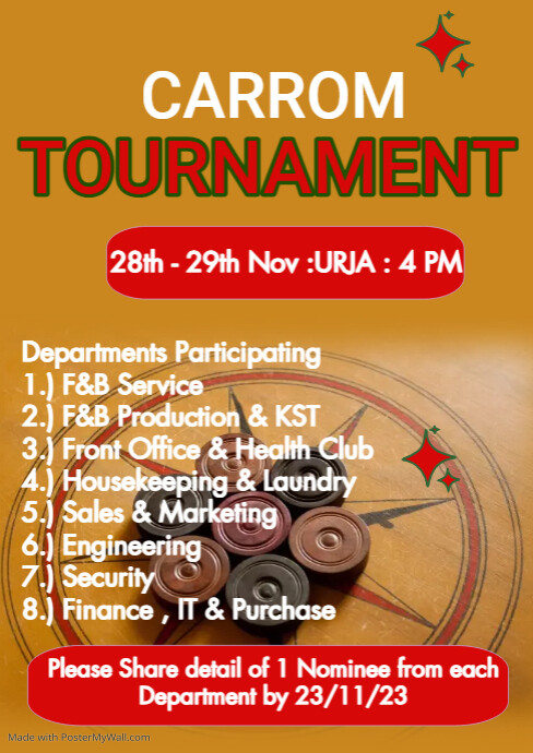 Carrom Tournament | PosterMyWall