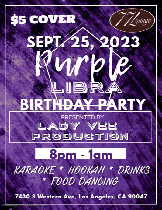 Purple Party Flyer template | PosterMyWall