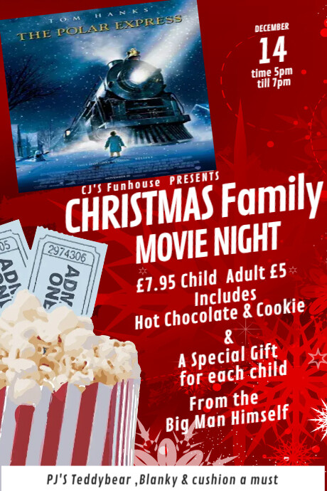 Copy of Copy of Christmas Movie night flyer design Template | PosterMyWall