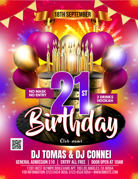21ST BIRTHDAY 3D Template | PosterMyWall