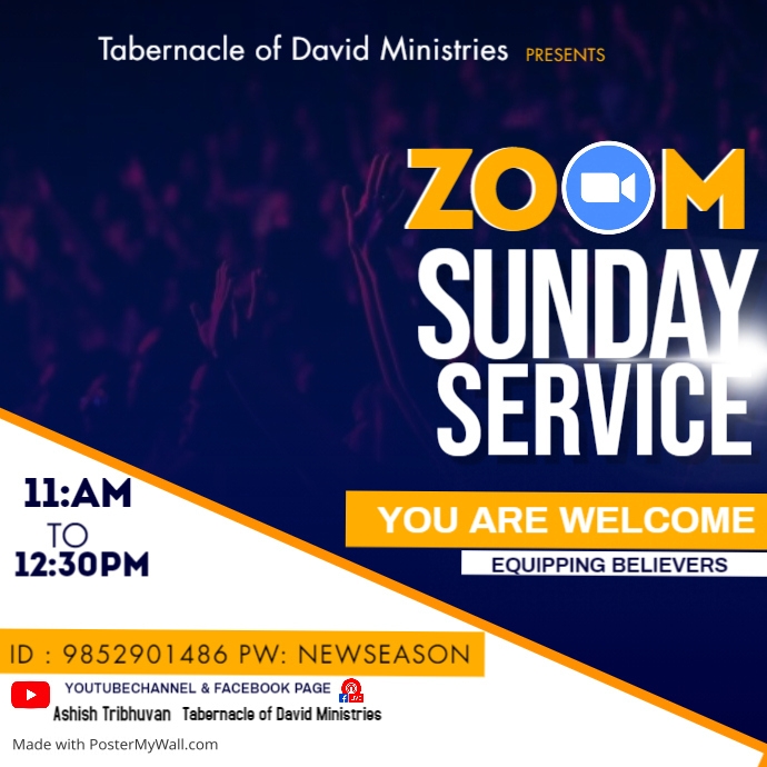 Copy of Copy of ZOOM SUNDAY SERVICE FLYER | PosterMyWall