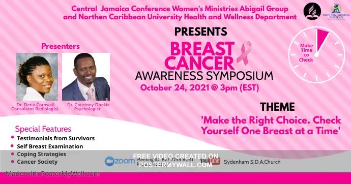 Copy of Copy of Copy of breast cancer video, pink ribbon day | PosterMyWall