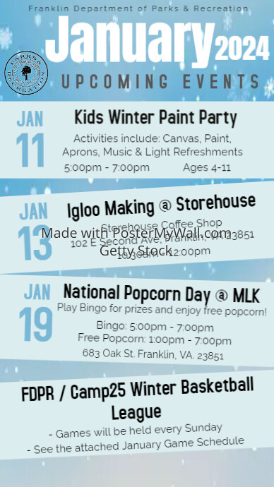 January Upcoming Events | PosterMyWall