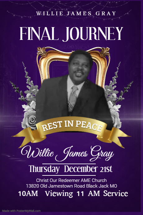 Funeral Day Flyer or Poster Template | PosterMyWall