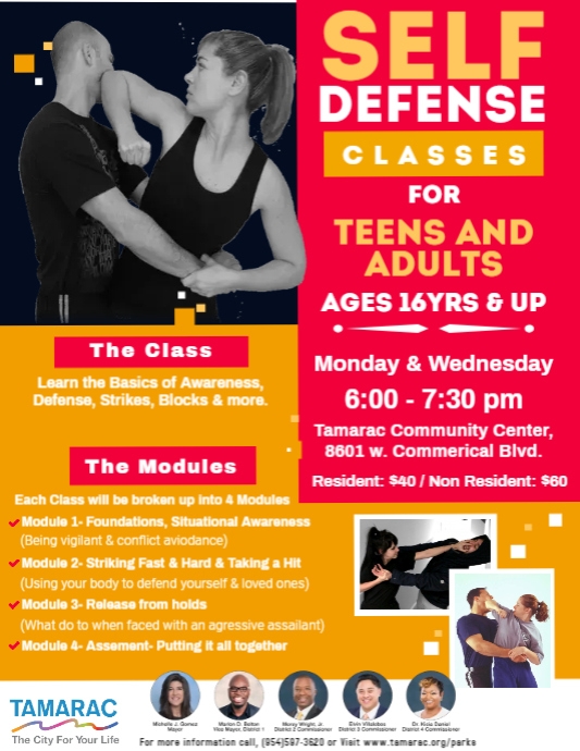 Women's Self Defense Classes Flyer | PosterMyWall