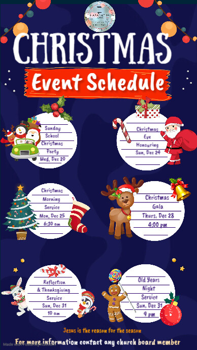 Christmas event schedule | PosterMyWall
