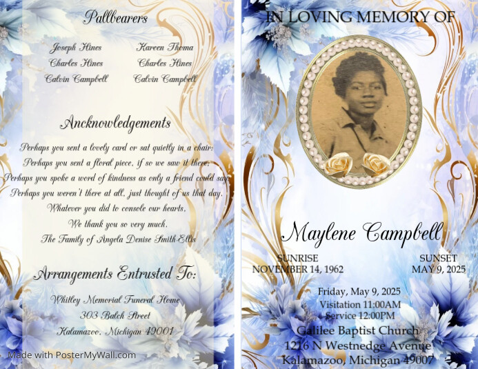 Copy of Funeral Program | PosterMyWall