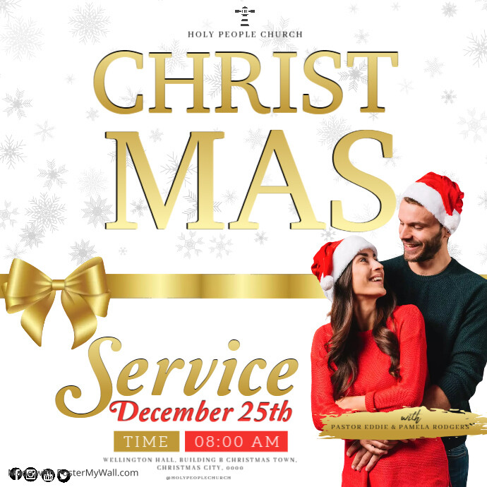 CHURCH CHRISTMAS SERVICE DESIGN TEMPLATE | PosterMyWall