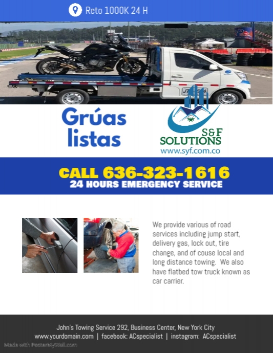 Copia de Towing Service Flyer Poster Template | PosterMyWall