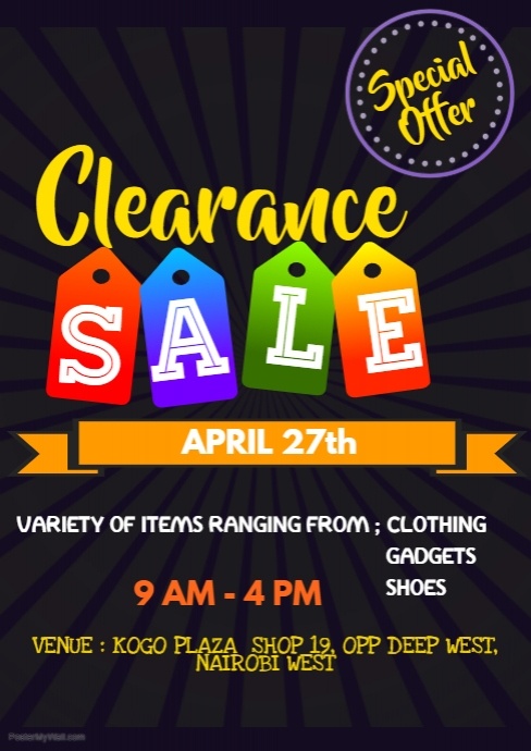Copy of Copy of Clearance Sale Flyer | PosterMyWall