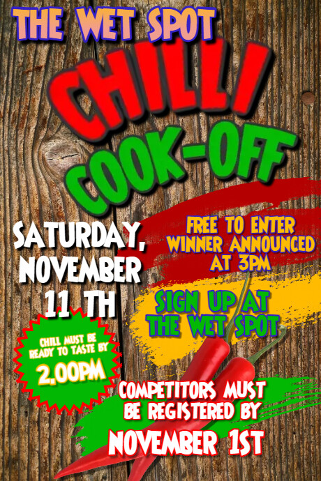 Chili Cook-Off Contest Poster Template | PosterMyWall