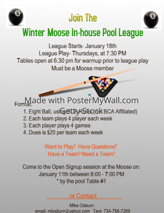 pool league tournament flyer | PosterMyWall