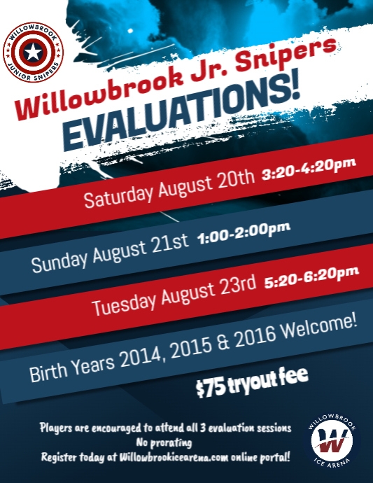 2022 Jr Snipers Evaluations | PosterMyWall