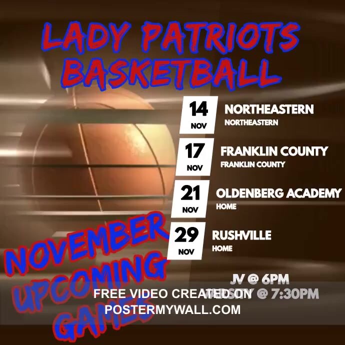 Nov Schedule | PosterMyWall