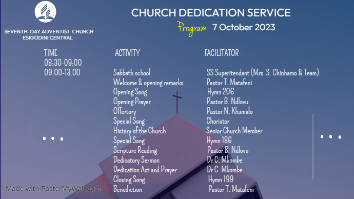 DEDICATION SERVICE | PosterMyWall