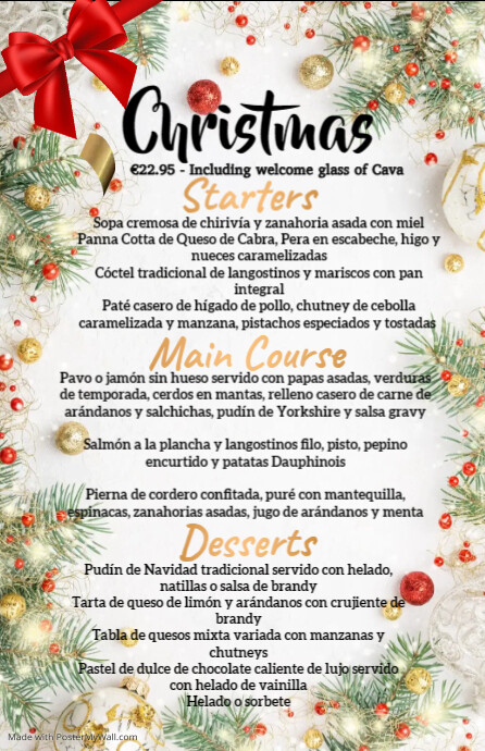 new year menu, christmas menu, menu | PosterMyWall